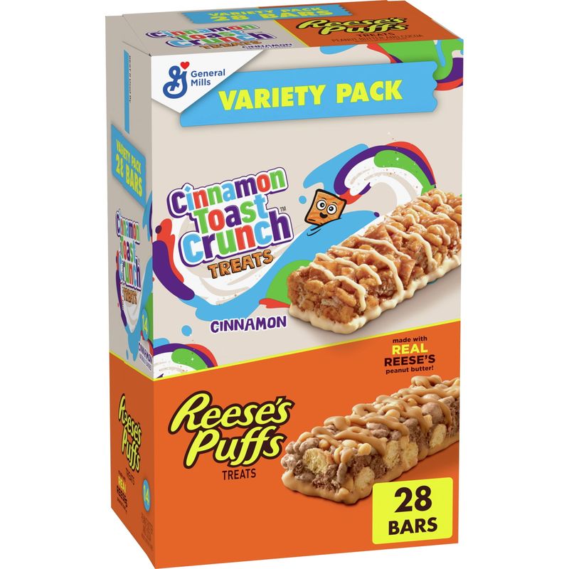 Reese's Puffs & Cinnamon Toast Crunch Cereal Treat Bars Variety Pack ...
