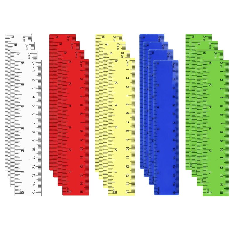 20Pcs Color ruler 15cm, 6Inch Straight Ruler with Centimeters and ...