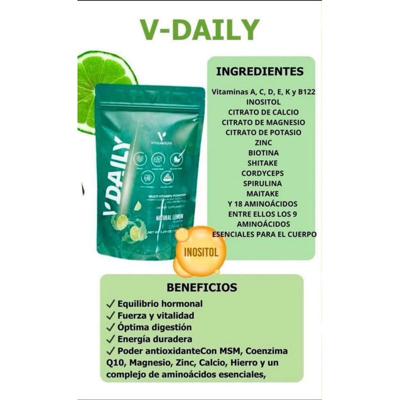 V-DAILY Powdered Dietary Supplement Multi-vitamin with Amino Acids 30 ...