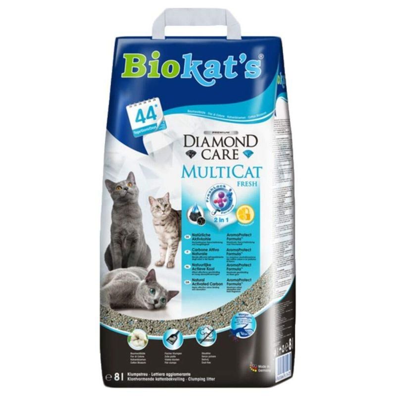 Biokat Diamond Care MultiCat Fresh Cat Litter 24L Scented Antibacterial ...