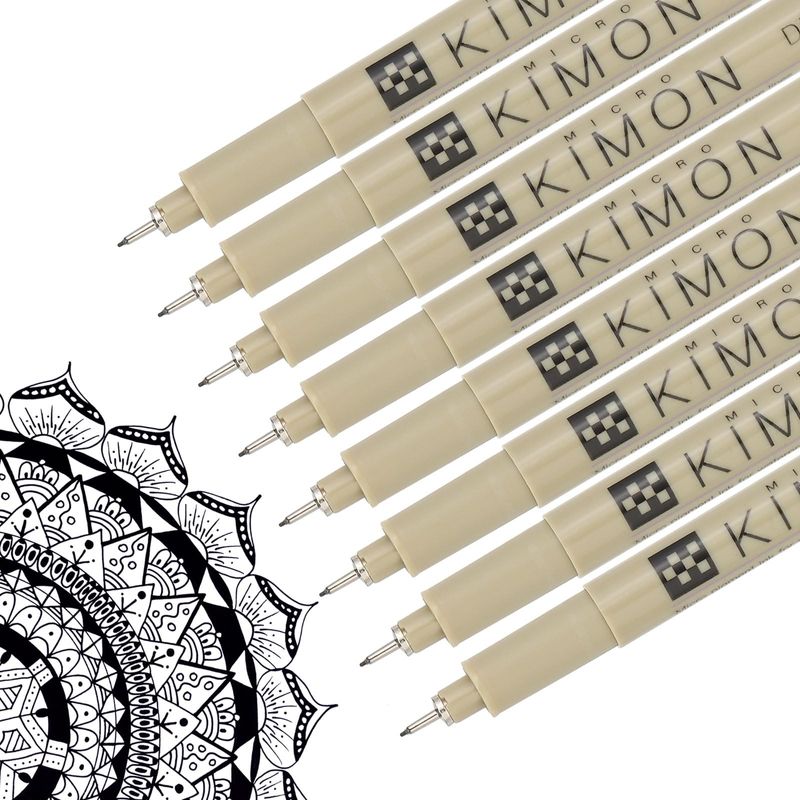 PATIKIL Micro Pen Fineliner Pens, 8Pcs 0.3mm Fine Point Drawing Pens ...