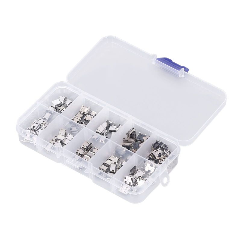 Micro USB Sockets, USB Female Plug Connector, 100Pcs Micro MINI USB ...