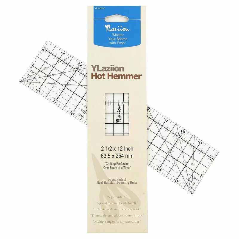 YLaziion 2.5x12inch Hot Hem Ruler for Sewing & Quilting - Heat ...