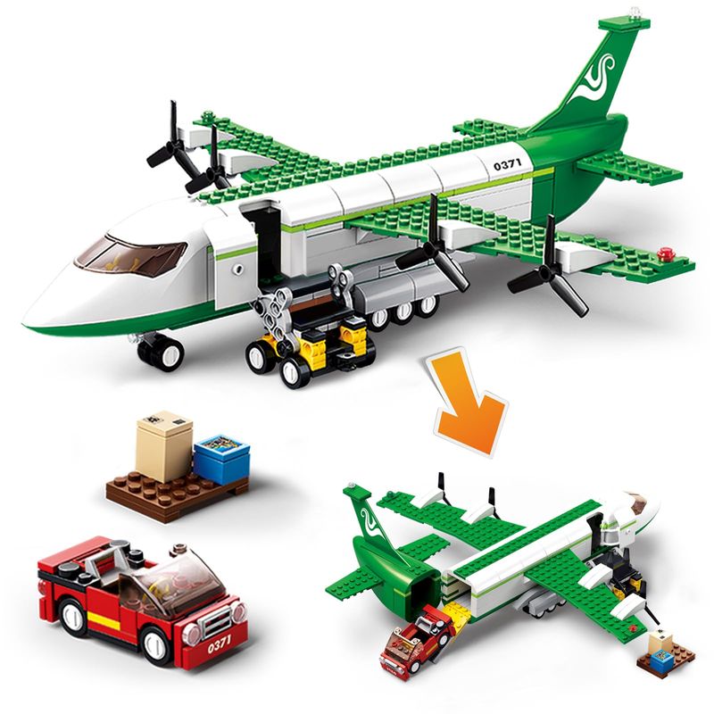 City Cargo Plane Building Set, Plane City Kits Building Blocks with Car ...