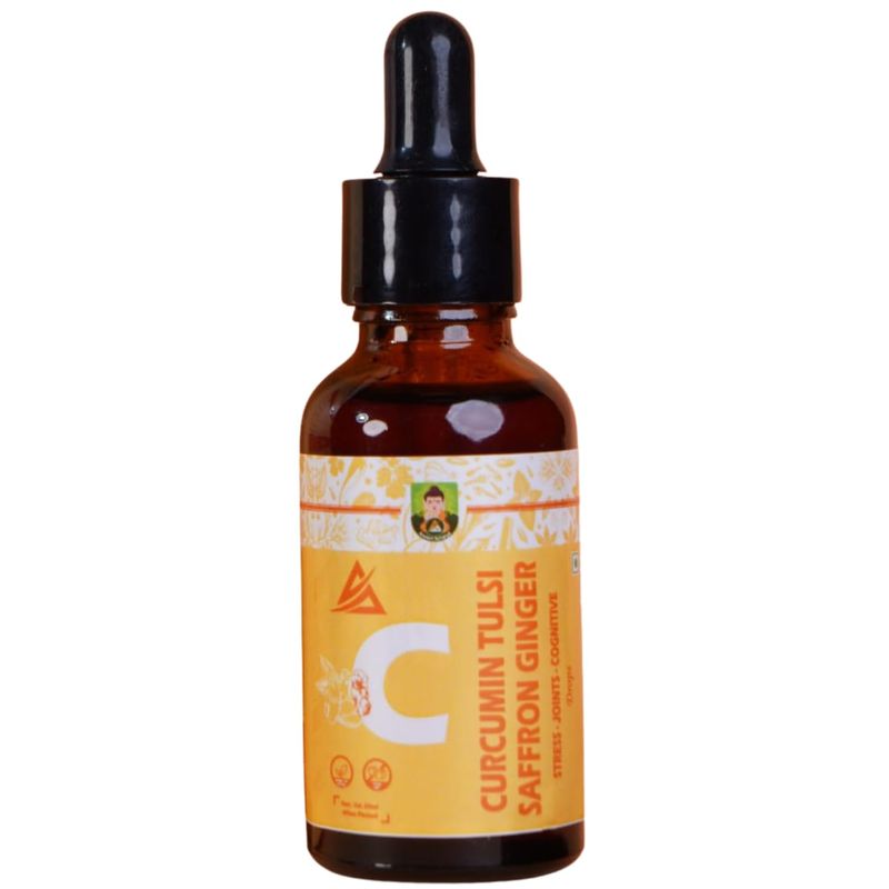 Curcumin Tulsi Saffron Ginger Drops, Natural Ayurvedic Supplement with ...