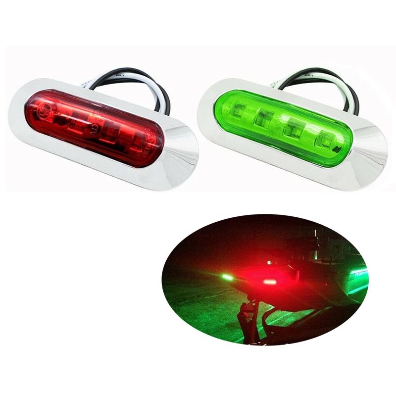 Krtopo 2Pcs Boat Navigation Light LED Boat Light 12V-24V Safety Light ...