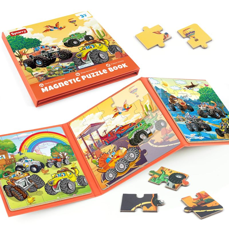 SYNARRY Magnetic Puzzles for Toddlers 3-5, 20 Pieces Travel Puzzles for ...