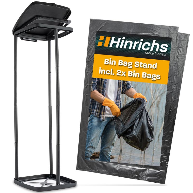 Hinrichs Bin Bag Stand 120L - Height-adjustable Garbage Bag holder with ...