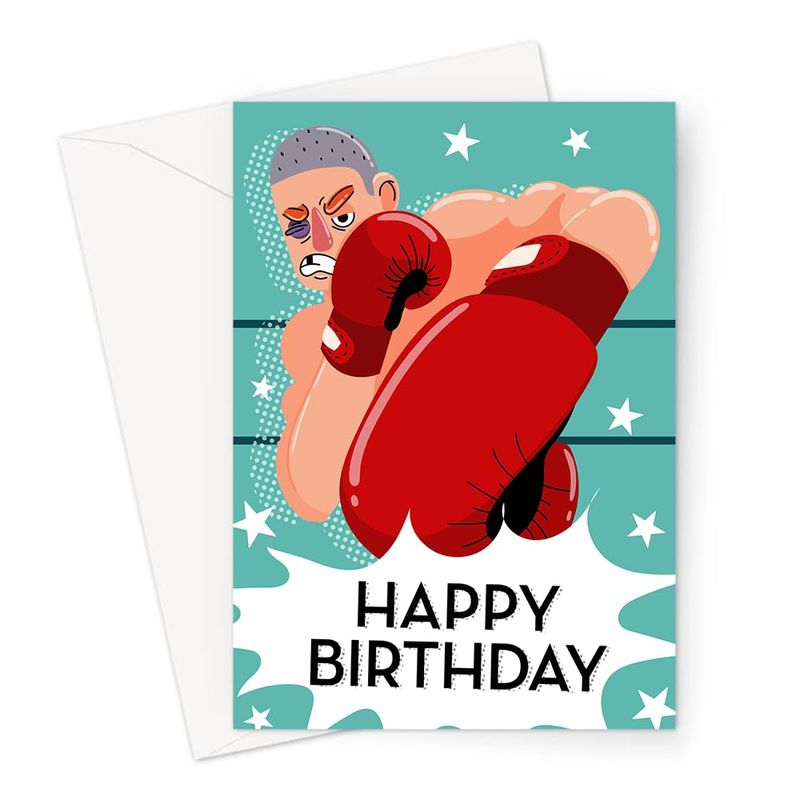 Happy Birthday Boxing Greeting Card | Man with Black Eye in Boxing ...