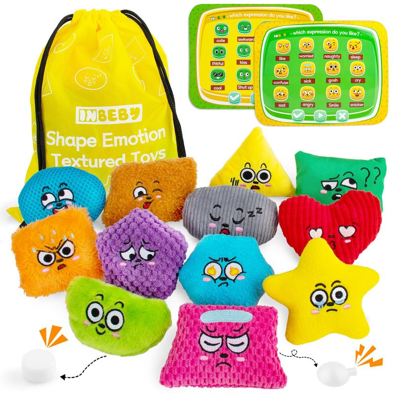 Inbeby Sensory Bean Bags, 12 Fidget Sensory Toys with Emotion Cards for ...
