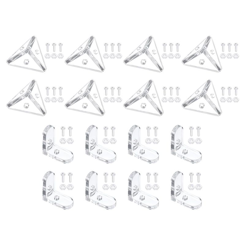 uxcell 40 Set Acrylic Corner Bracket L-Shaped and Triangle Corner ...