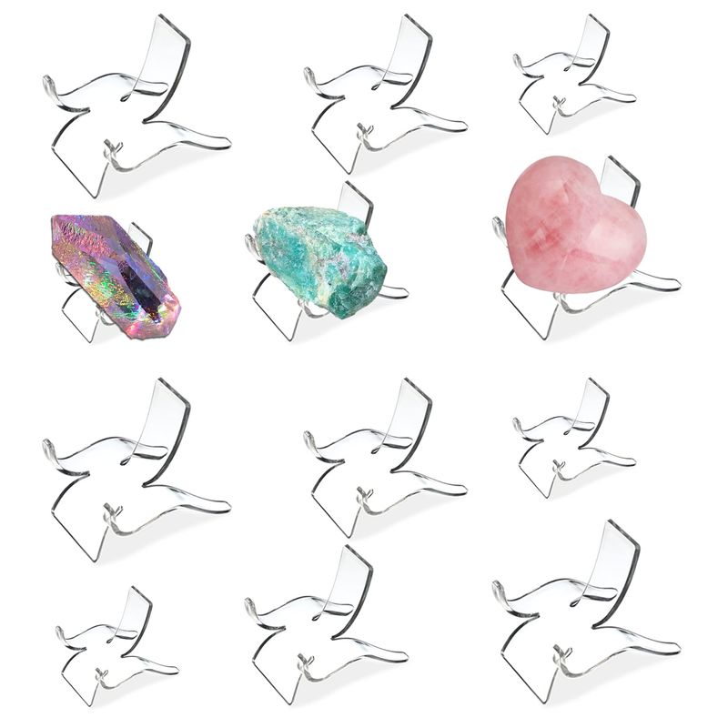 (12 PCS 3 Size Display Stand,Acrylic Rock Display Stands,Clear Display ...