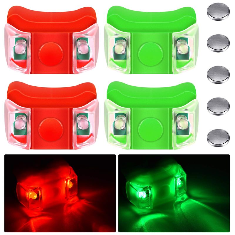 4 Pieces Boat Bow Lights Red and Green LED Boat Navigation Lights with ...
