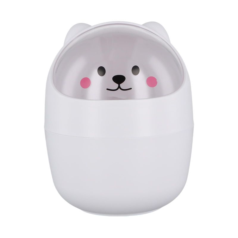 Desktop Trash Can with Lid, Cute Mini Desk Bin, Plastic Garbage Bin for ...