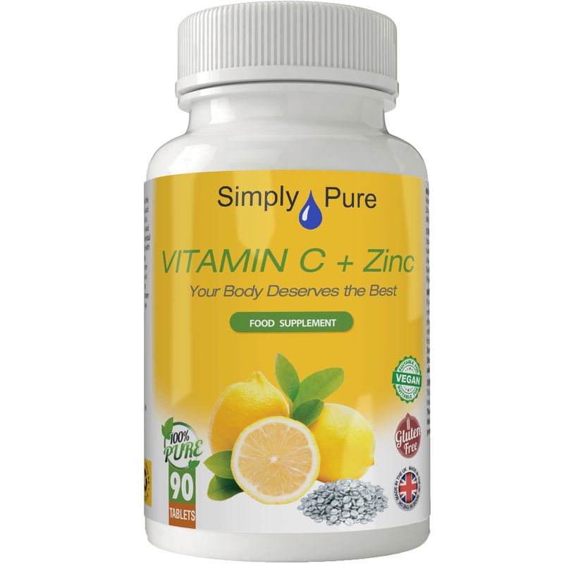 Simply Pure Vitamin C + Zinc | Immunity & Collagen Boost | Full RDA ...