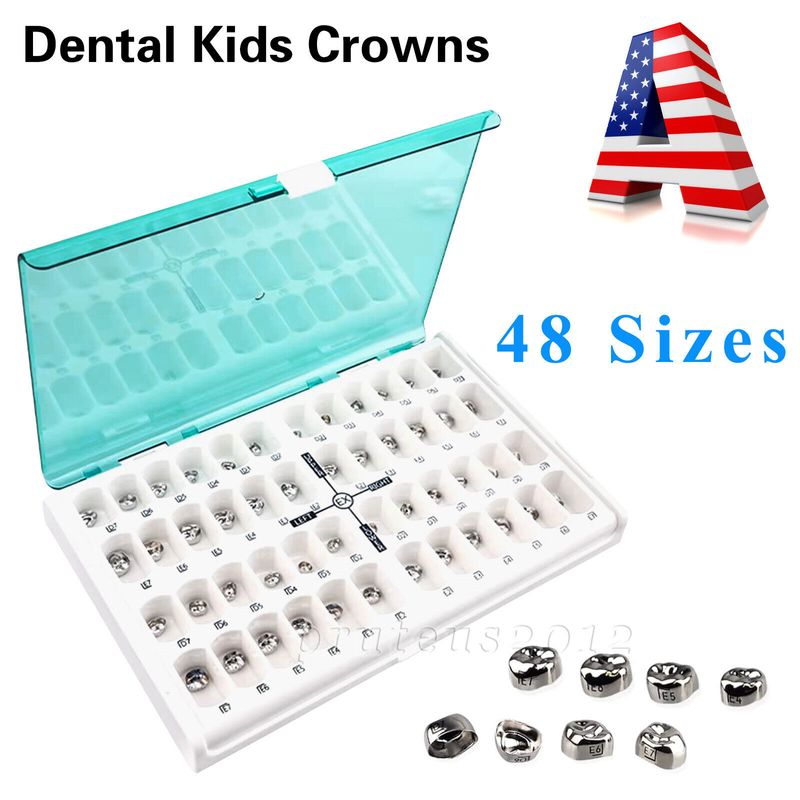 Teeth Crowns Dental Kids Primary Molar Crown Stainless Pediatric ...
