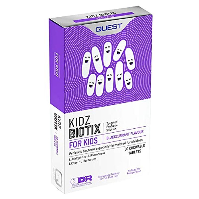 Quest Kidzbiotix Children's Blackcurrant Flavoured Probiotic Chewable ...