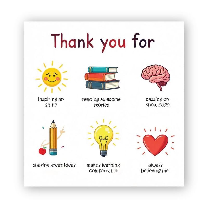 Papa Prints Thank You Teacher Cards Cute Thank You Card for Teacher ...