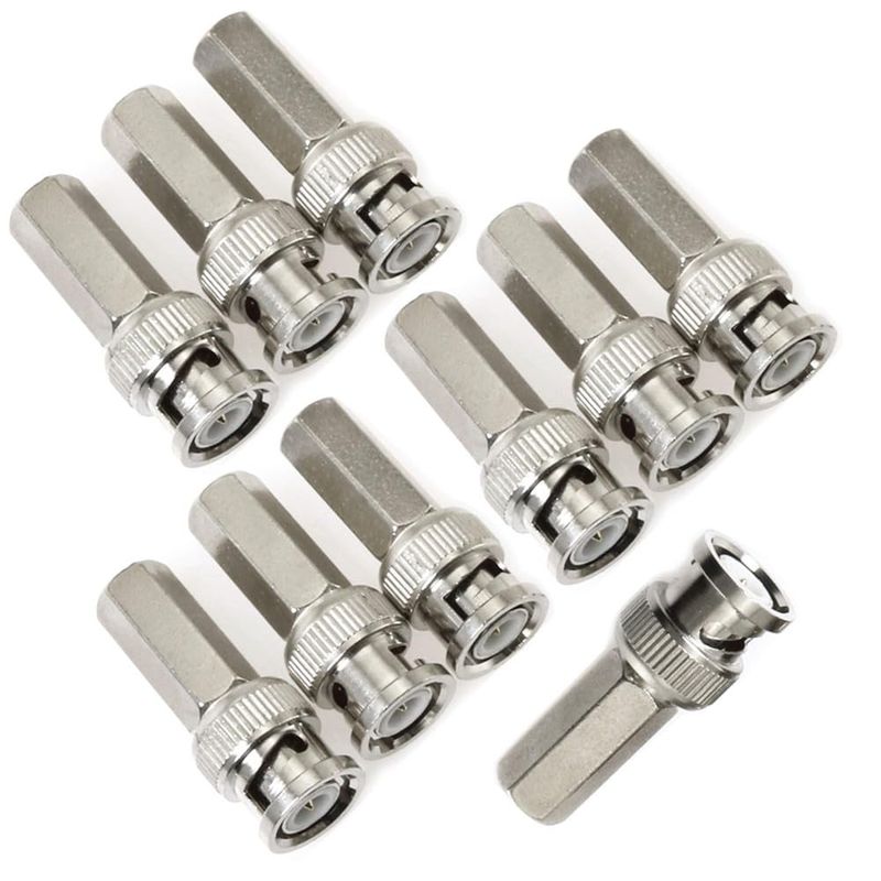 GledeYeTec 10PCS RG59 BNC Compression Coupler Twist-On Connectors, CCTV ...