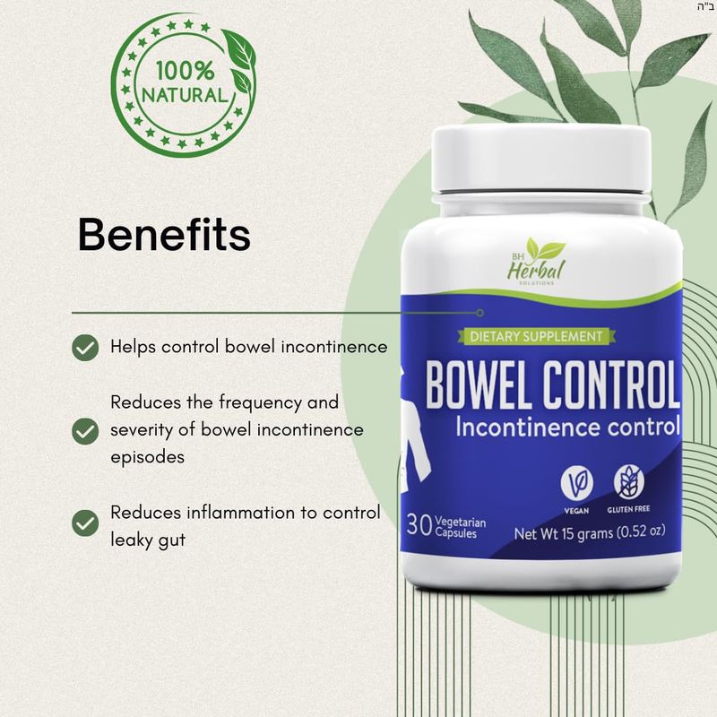 Bowel Incontinence Support Supplement - Control Leaky Bowel - Reduces The Frequency and Severity ...