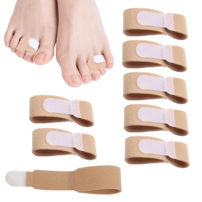 8PCS Hammer Toe Straightener Broken Toe Wraps Splint Bandages Hammer Toe Splints Hammer Toe ...