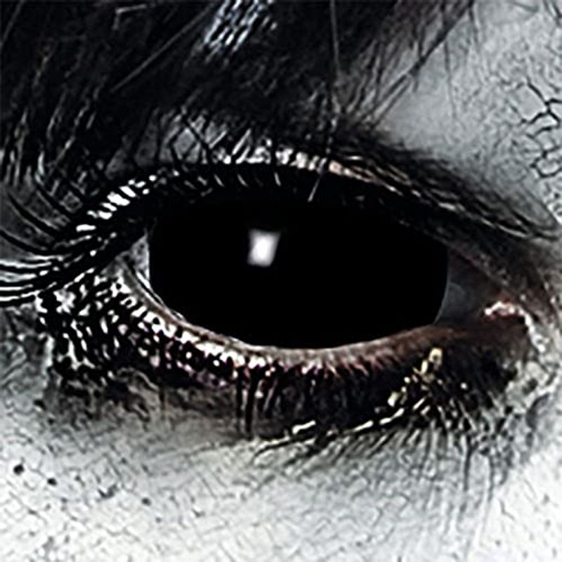 Leo Eyes Fun Lens Black Sclera Brand Quality D 22 mm Halloween Contact ...