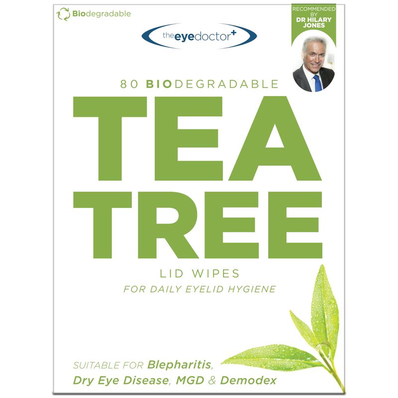 The Eye Doctor Tea Tree Eyelid Wipes - 80x Single Use Tea Tree Eye ...