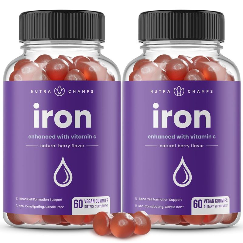 Iron Gummies with Vitamin C | 20mg Iron Gummies for Women, Men & Kids ...
