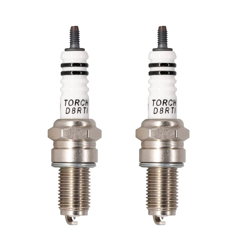 2 Pcs TORCH D8RTI Iridium Spark Plug (Screw/Without Terminal) Replaces NGK [4816] DR8EIX [7162 ...