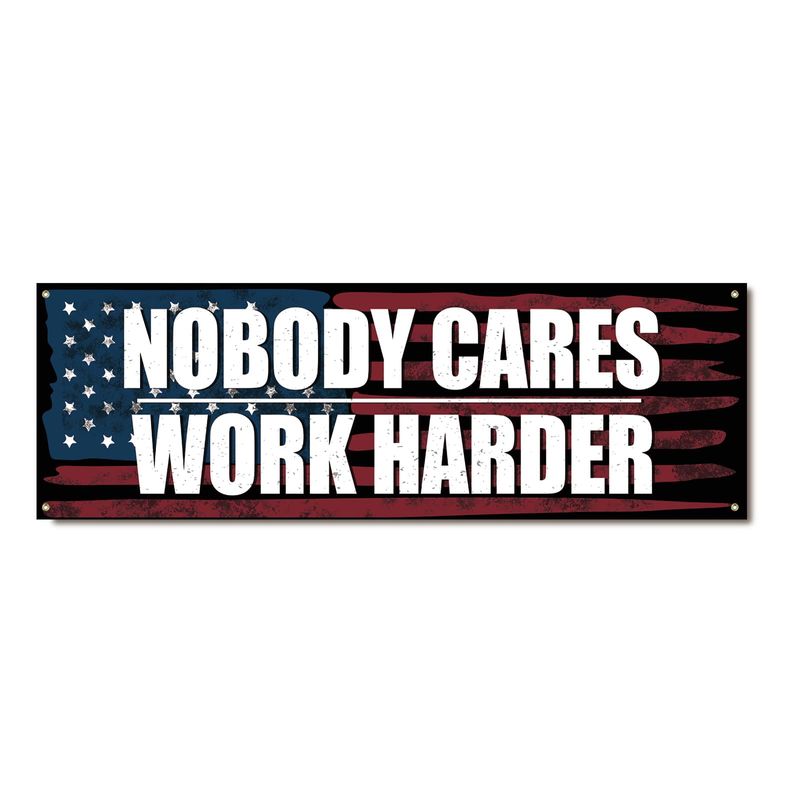 UCNMWBJ Nobody Cares Work Harder Motivational Gym Flag Banner 72x24 ...