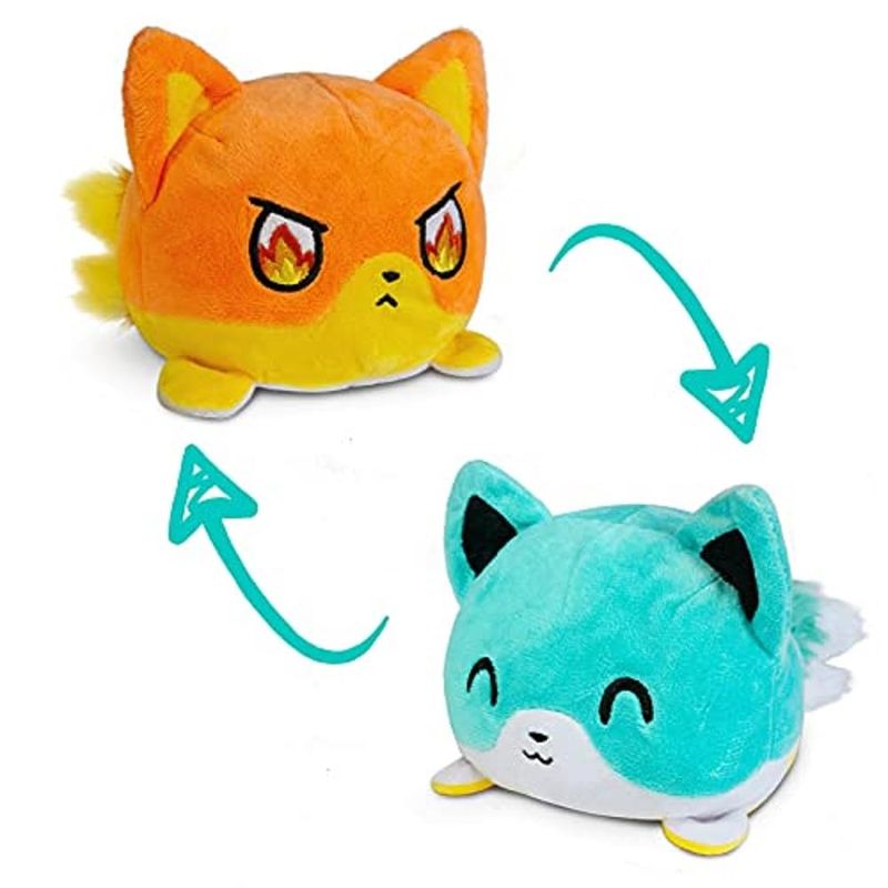 TeeTurtle - The Original Reversible Fox Plushie - Blue + Orange Kitsune ...
