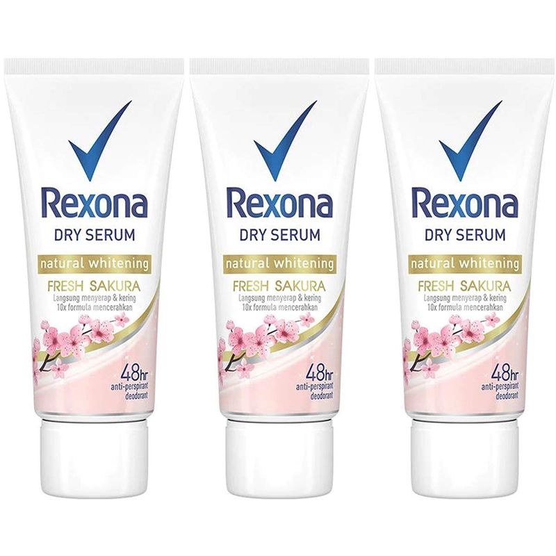 Rexona Antiperspirant Deodorant Cream Dry Serum, 1.7 fl oz (50 ml) x 3 ...