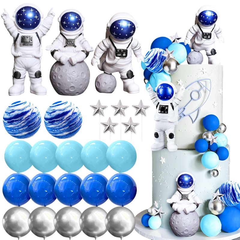 LaVenty Space Cake Toppers Outer Space Astronaut Rocket Stars Cake ...