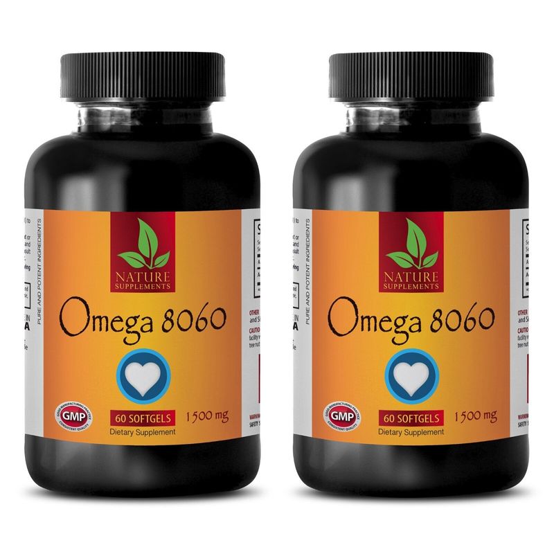 brain focus - OMEGA 8060 Fish Oil 1500mg - fish oil omega 3 - 2 Bottles ...
