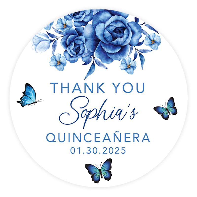 Andaz Press 40-Pack Personalized 2" Round Circle Quinceañera Labels ...