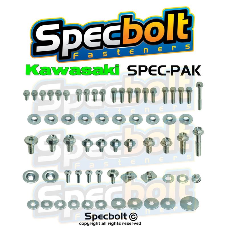 KAWASAKI Factory Match Bolt Kit KX KXF 80 85 125 250 450 500 SPECBOLT'S ...
