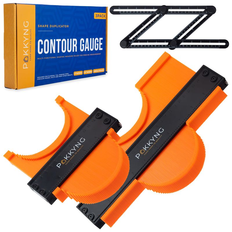 Pakkyng Contour Gauge Profile Tool With Lock -3 Pack (10+5 Inch) Widen ...