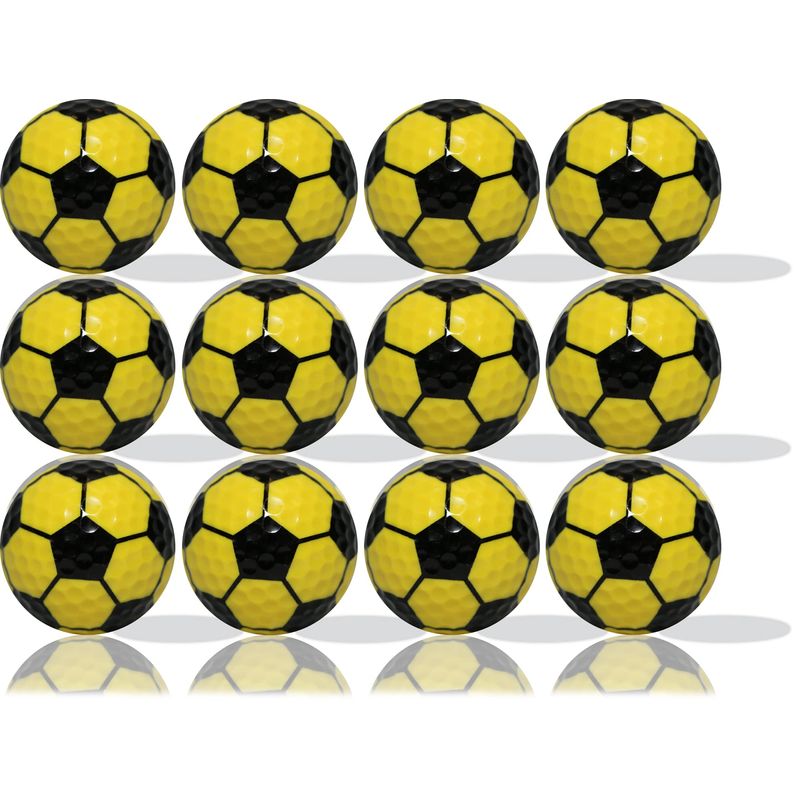 Yellow Soccer Ball Golf Balls 12-Pack: Kick Off Your Game with Sporting ...
