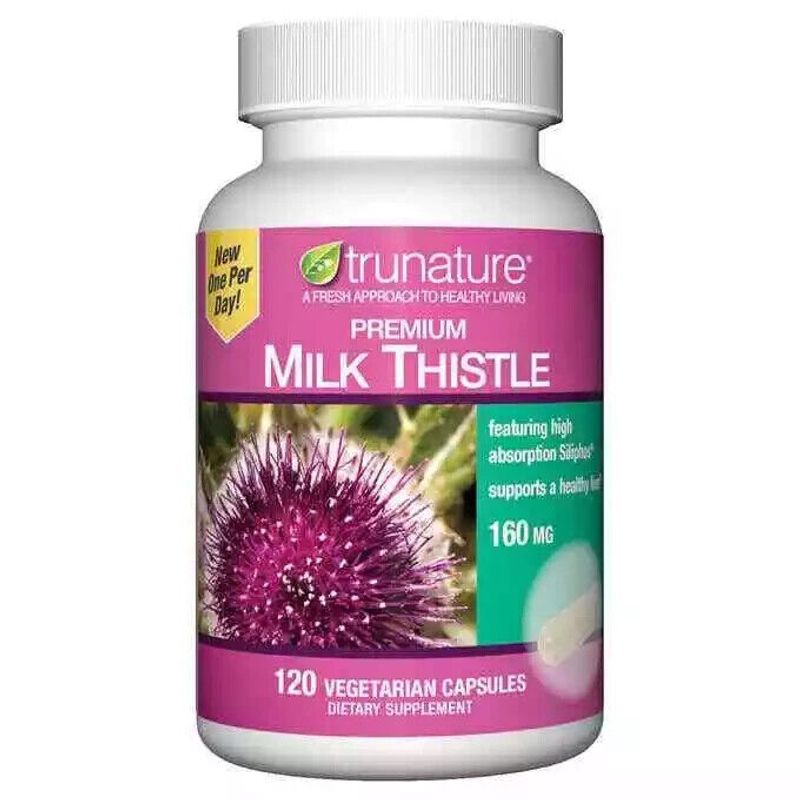 Trunature Premium Milk Thistle 160mg, 120 Vegan Capsules for Liver ...