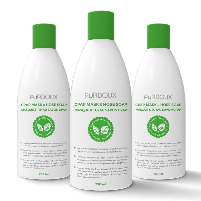 PURDOUX™ CPAP Mask & Hose Cleaning Soap (Pack of 3 Bottles, 250 ml / 8. ...