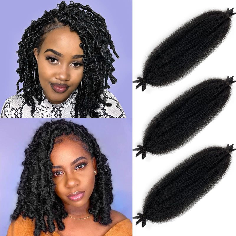 Marley Twist Braiding Hair 16 Inch Springy Afro Twist Hair 3 Packs ...