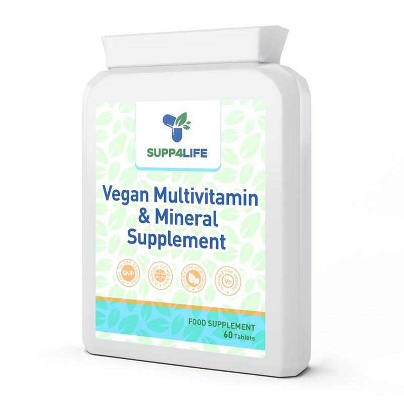 Vegan Multivitamin & Mineral Supplement - 60 Tablets | Enhanced with ...