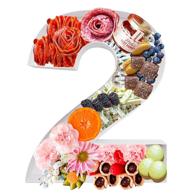 12 inch Fillable Number Paper Mache Cardboard Cutouts Sweet Charcuterie ...