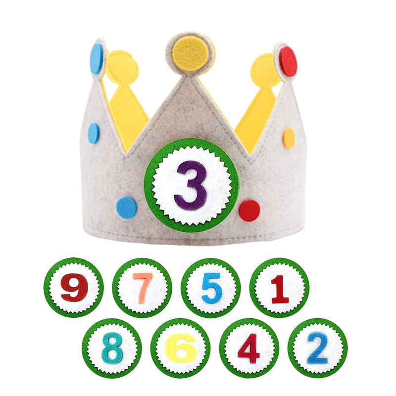 HXHWKEN Reusable Birthday Party Hat Crown for Kids Felt Happy Birthday ...