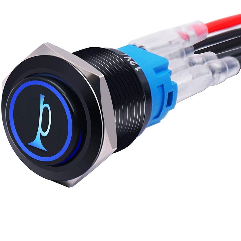 mxuteuk 19MM Raised Speaker Horn Momentary Push Button Switch 3/4 ...