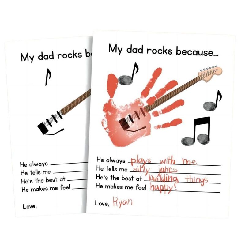 CJ&M Father's Day Music Handprint Gift | Kids' Handprint Keepsake ...
