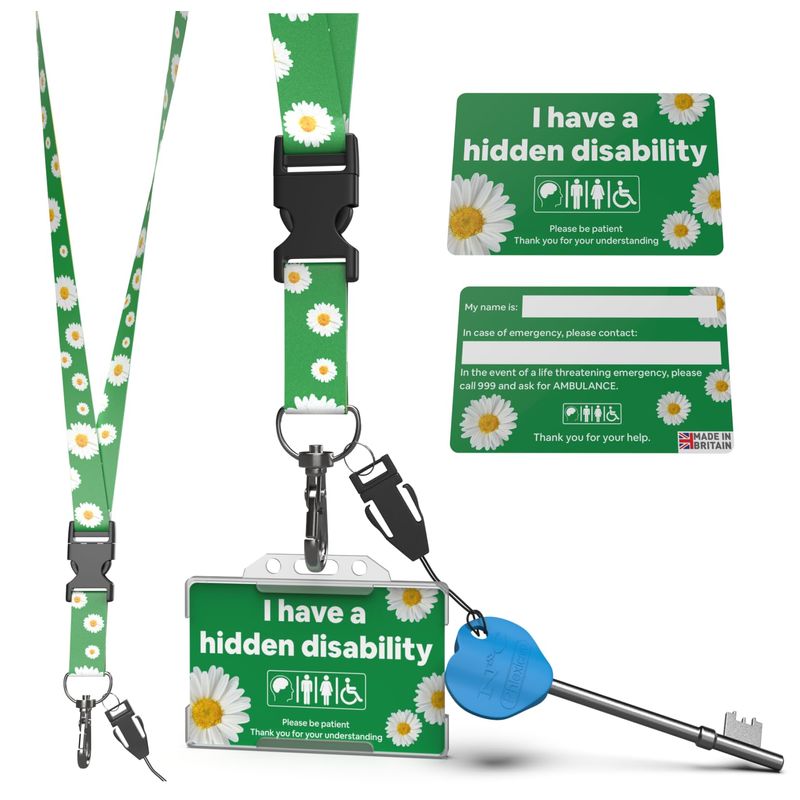 Radar Key with Disability ID Card, White Daisy Flower, with Premium ...