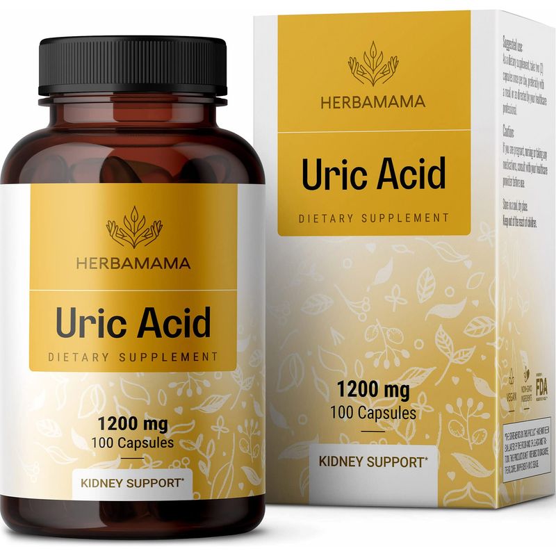 Uric Acid Support Capsules - Organic Herbal Food Supplement with Tart ...