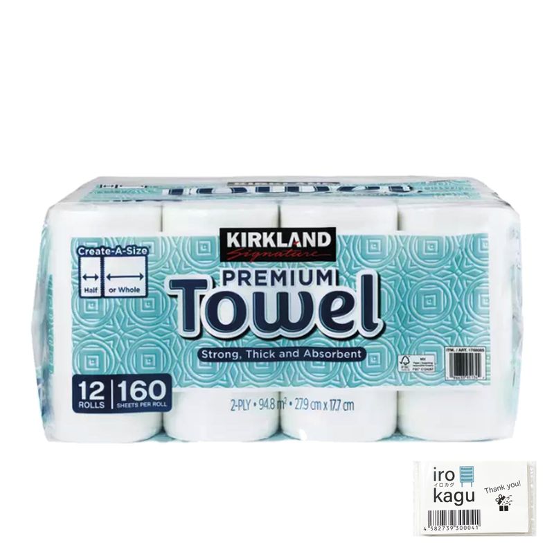 Costco Kitchen Paper, 12 Rolls (2 Layers), 160 Cut, Kirkland Premium ...