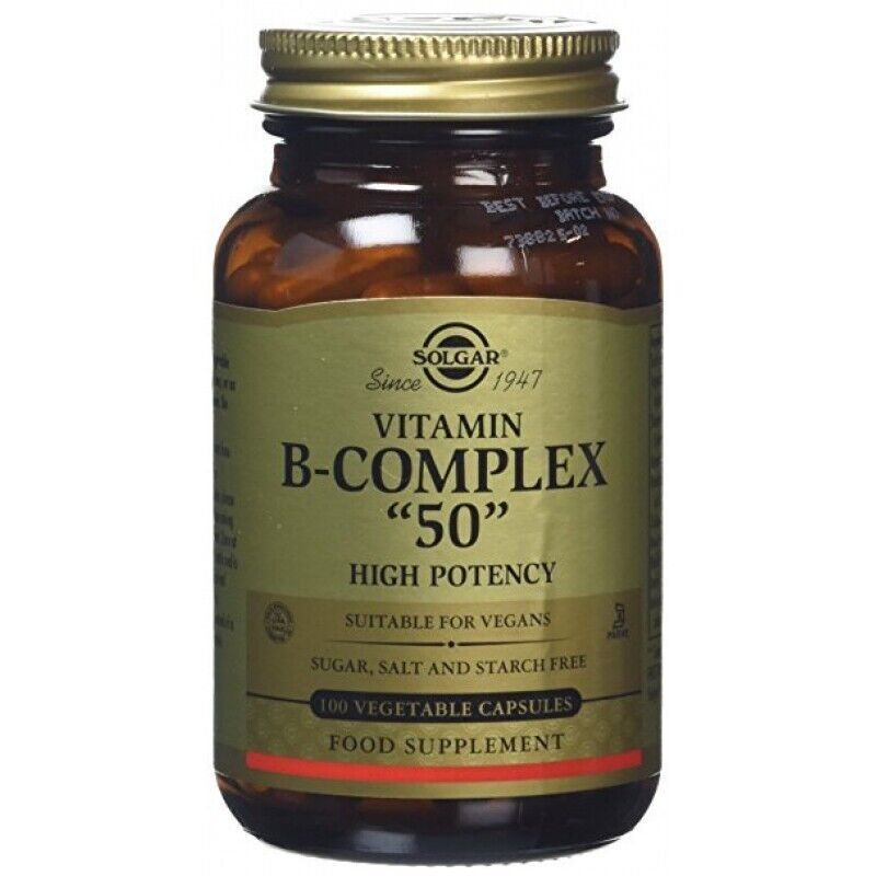 Solgar B-Complex Vegetable Capsules, 50 mg, 100 Count - Online ...